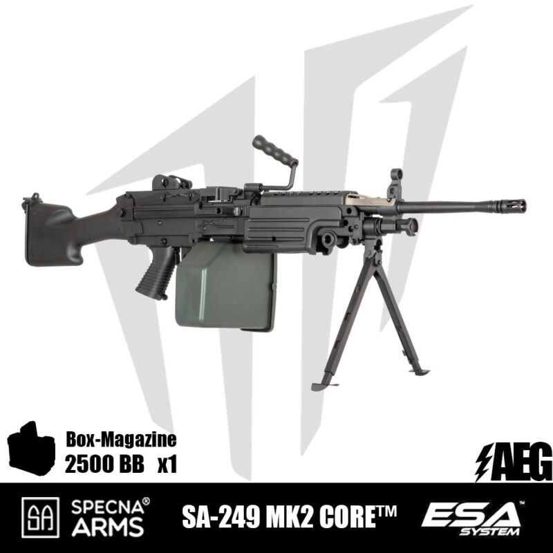 Specna Arms SA-249 MK2 CORE™ LMG Airsoft Tüfeği – Siyah - Armorion.com