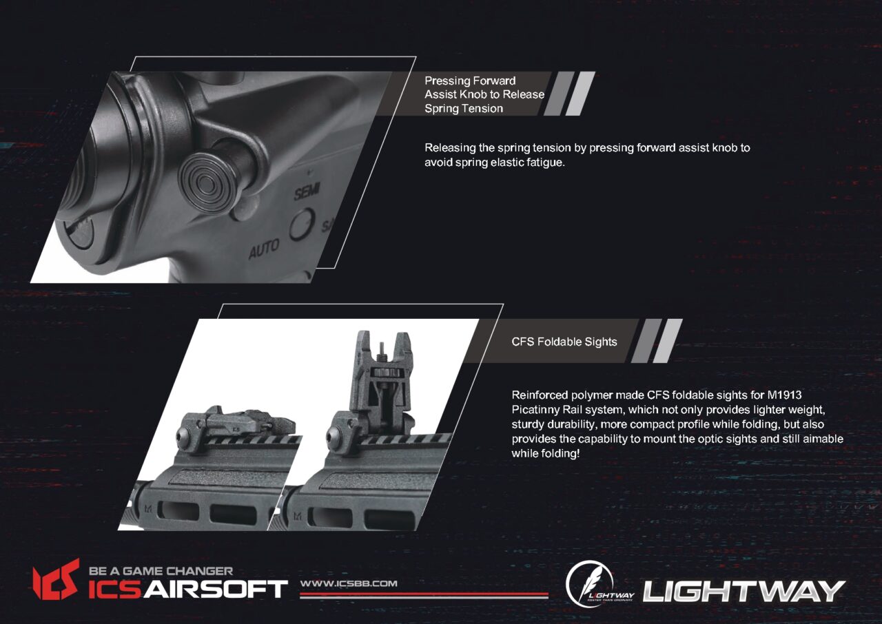 ICS Airsoft LIGHTWAY-PELEADOR Airsoft Tüfeği – Siyah - Armorion.com
