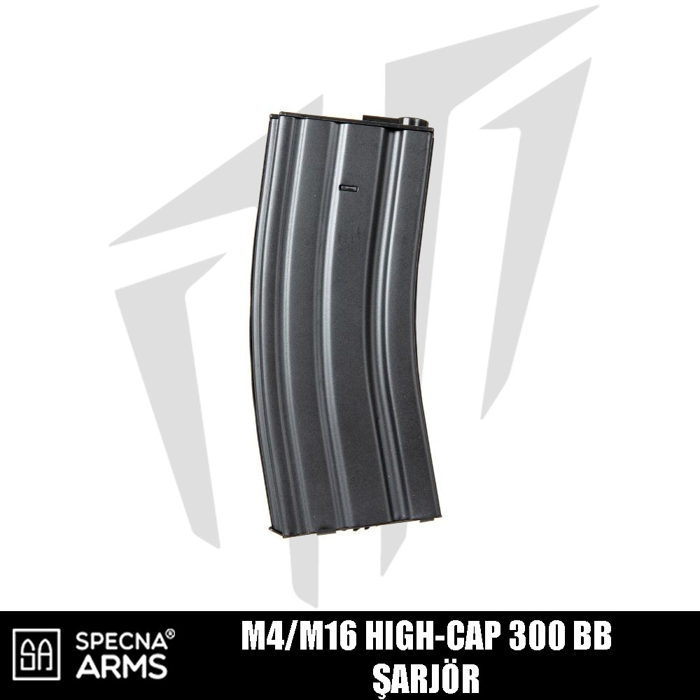 Specna Arms M4/M16 High-Cap 300BB’lik Airsoft Şarjör – Siyah - Armorion.com