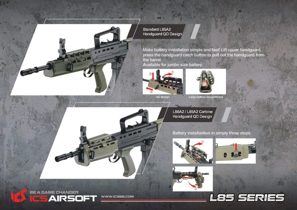 ICS Airsoft L85 A2 Airsoft Tüfeği – Yeşil-Siyah - Armorion.com