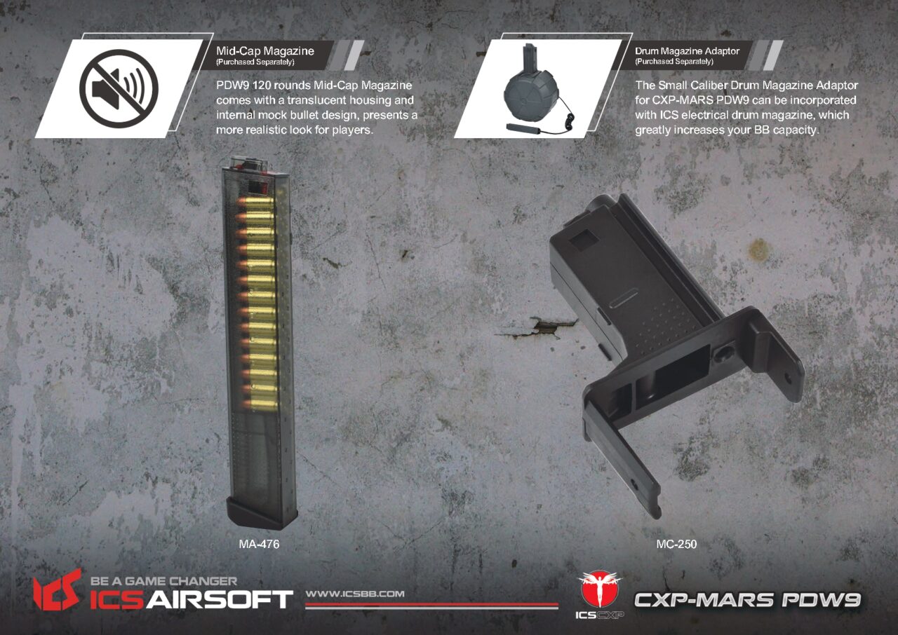ICS Airsoft CXP-MARS PDW9 Airsoft Tüfeği – Urban Gri - Armorion.com