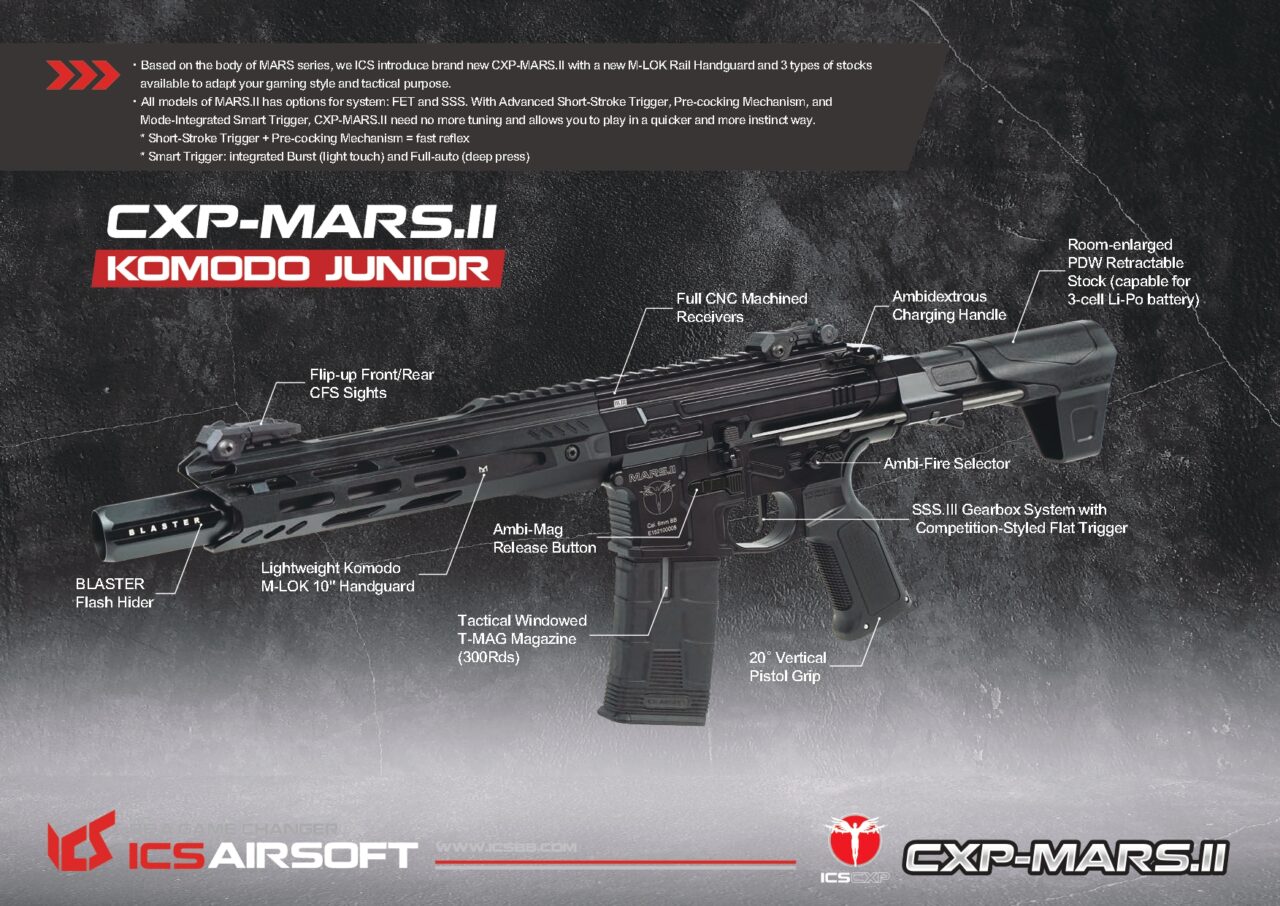 ICS Airsoft CXP-MARS.II DMR S3 Airsoft Tüfeği – Siyah - Armorion.com