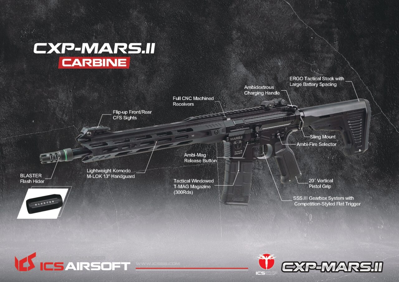 ICS Airsoft CXP-MARS.II DMR S3 Airsoft Tüfeği – Siyah - Armorion.com