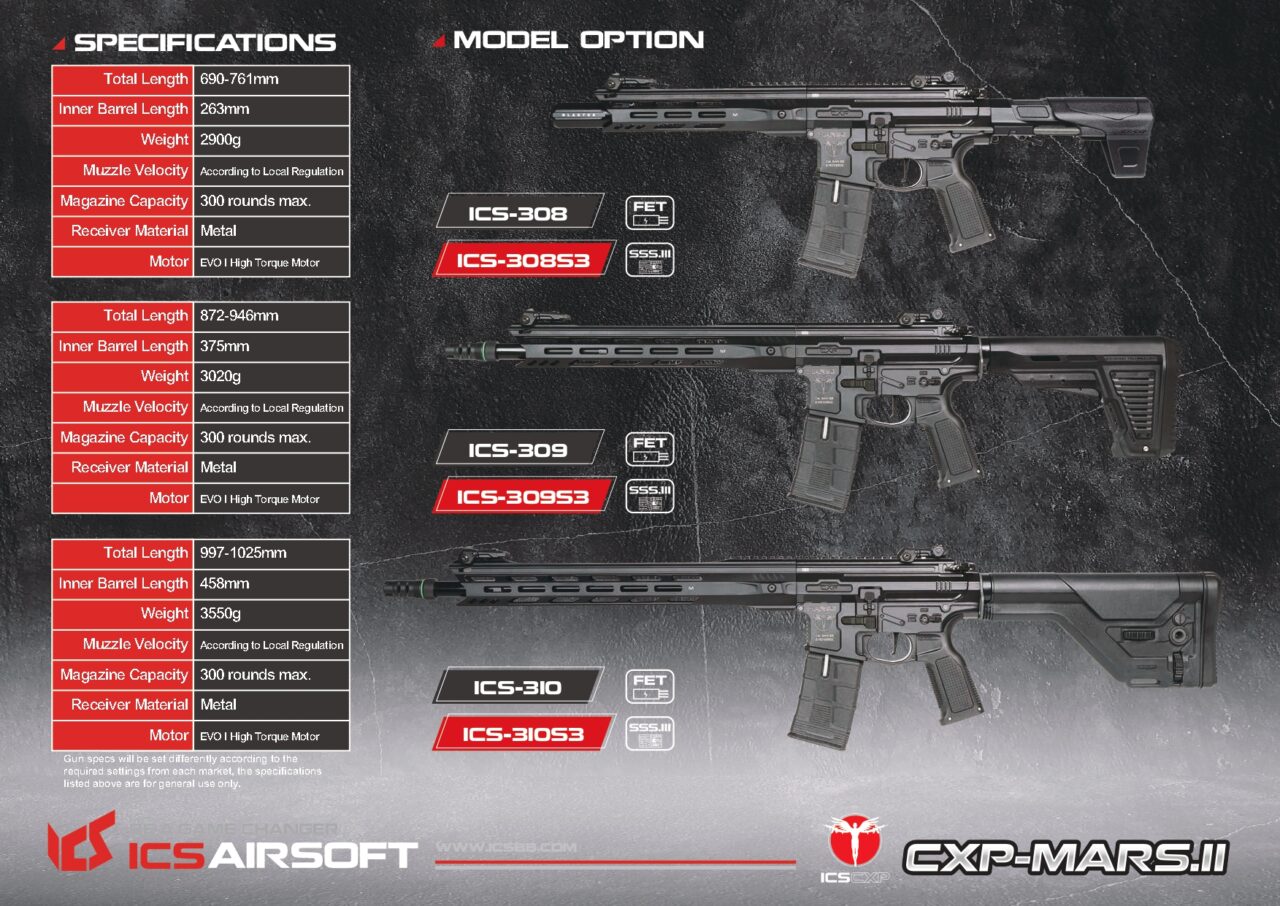 ICS Airsoft CXP-MARS.II DMR S3 Airsoft Tüfeği – Siyah - Armorion.com