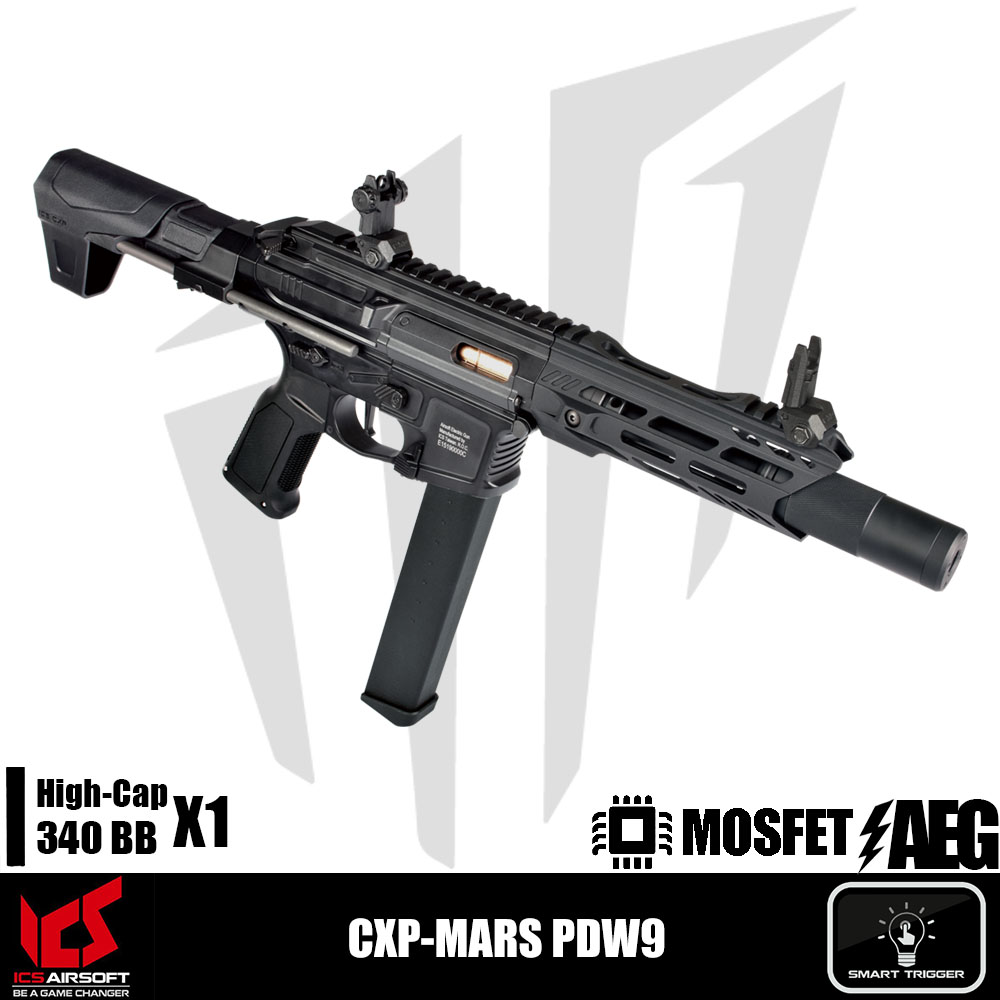 ICS Airsoft CXP-MARS PDW9 Airsoft Tüfeği – Siyah - Armorion.com